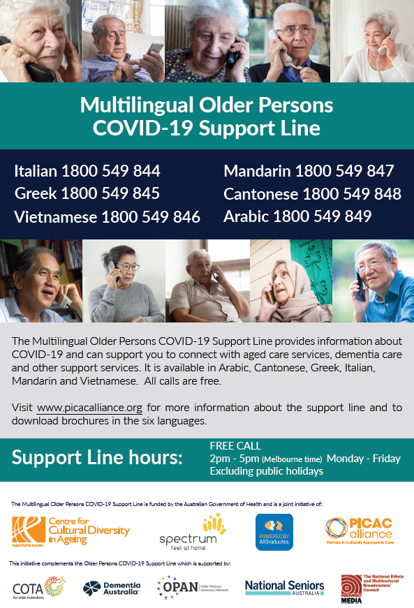 Launch of Multilingual Older Persons COVID-19 Support Line | Centre for ...